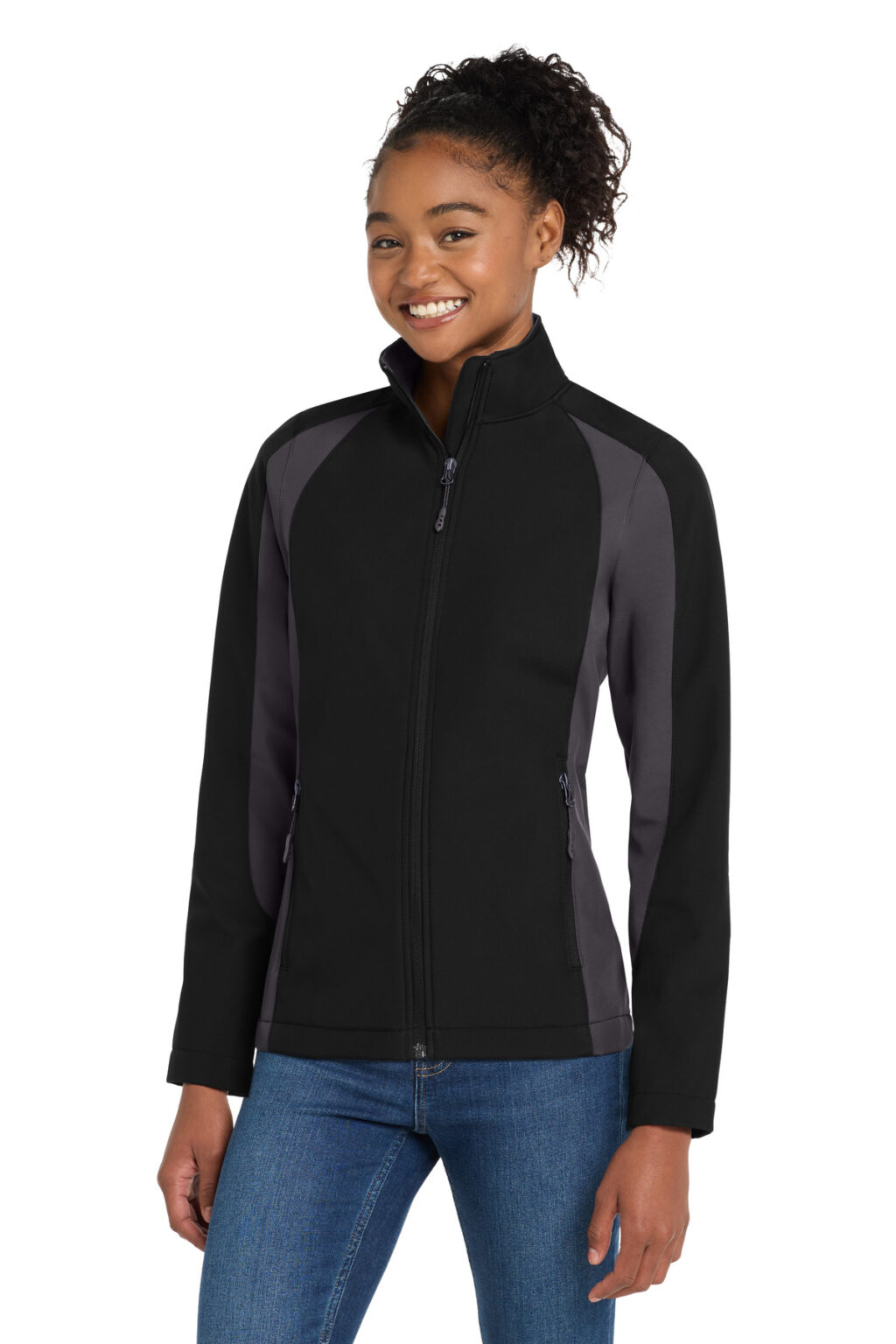 DISCONTINUED Sport-Tek ® Women's Colorblock Soft Shell Jacket. LST970 ...