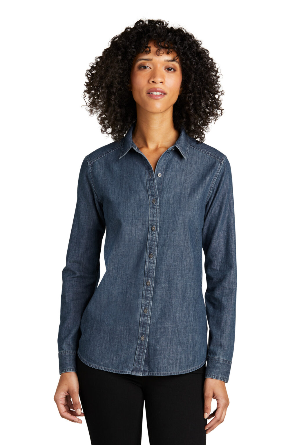 DISCONTINUED Port Authority ® Women's Long Sleeve Perfect Denim Shirt ...